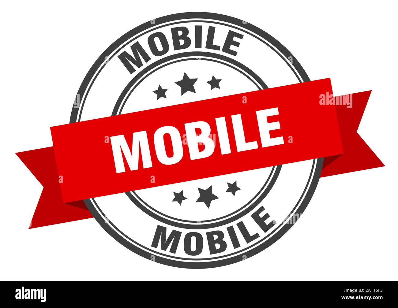 mobile label. mobileround band sign. mobile stamp Stock Vector Image ...