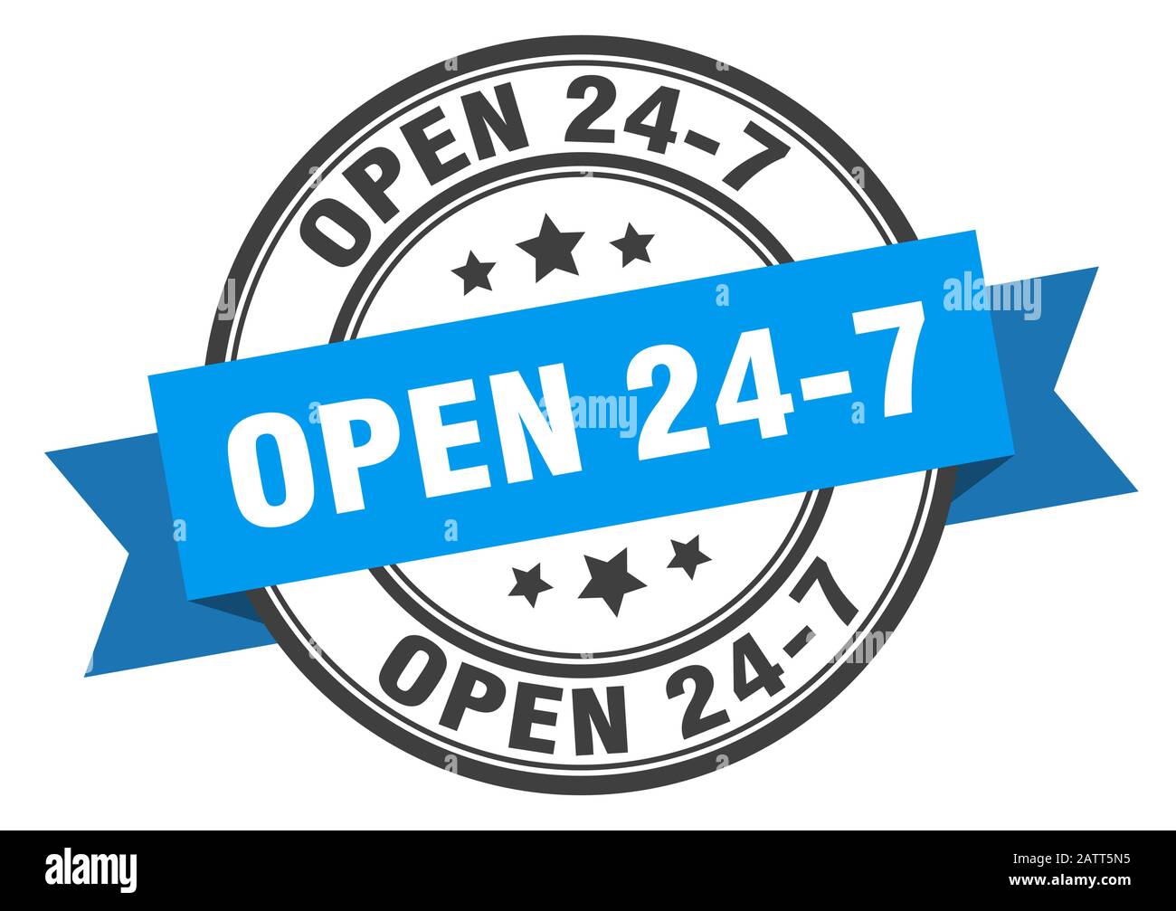 open 24 7 label. open 24 7round band sign. open 24 7 stamp Stock Vector ...
