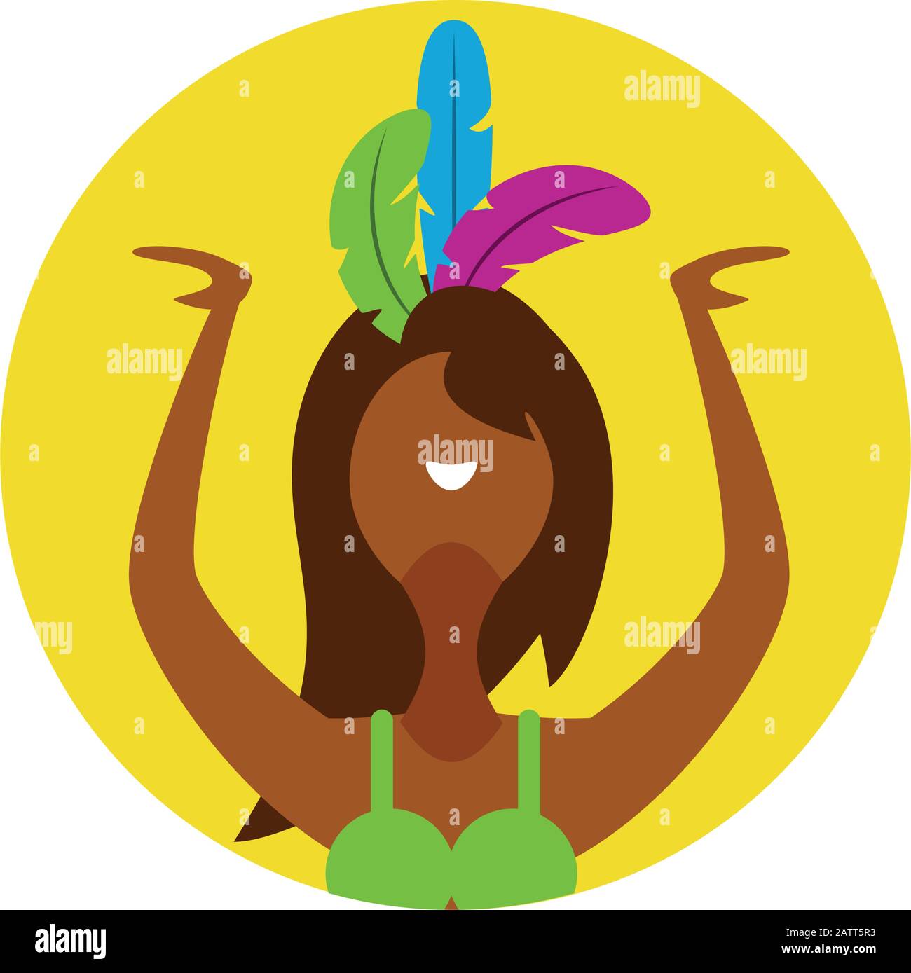 Avatar woman with feathers in the head design, Party celebration event ...
