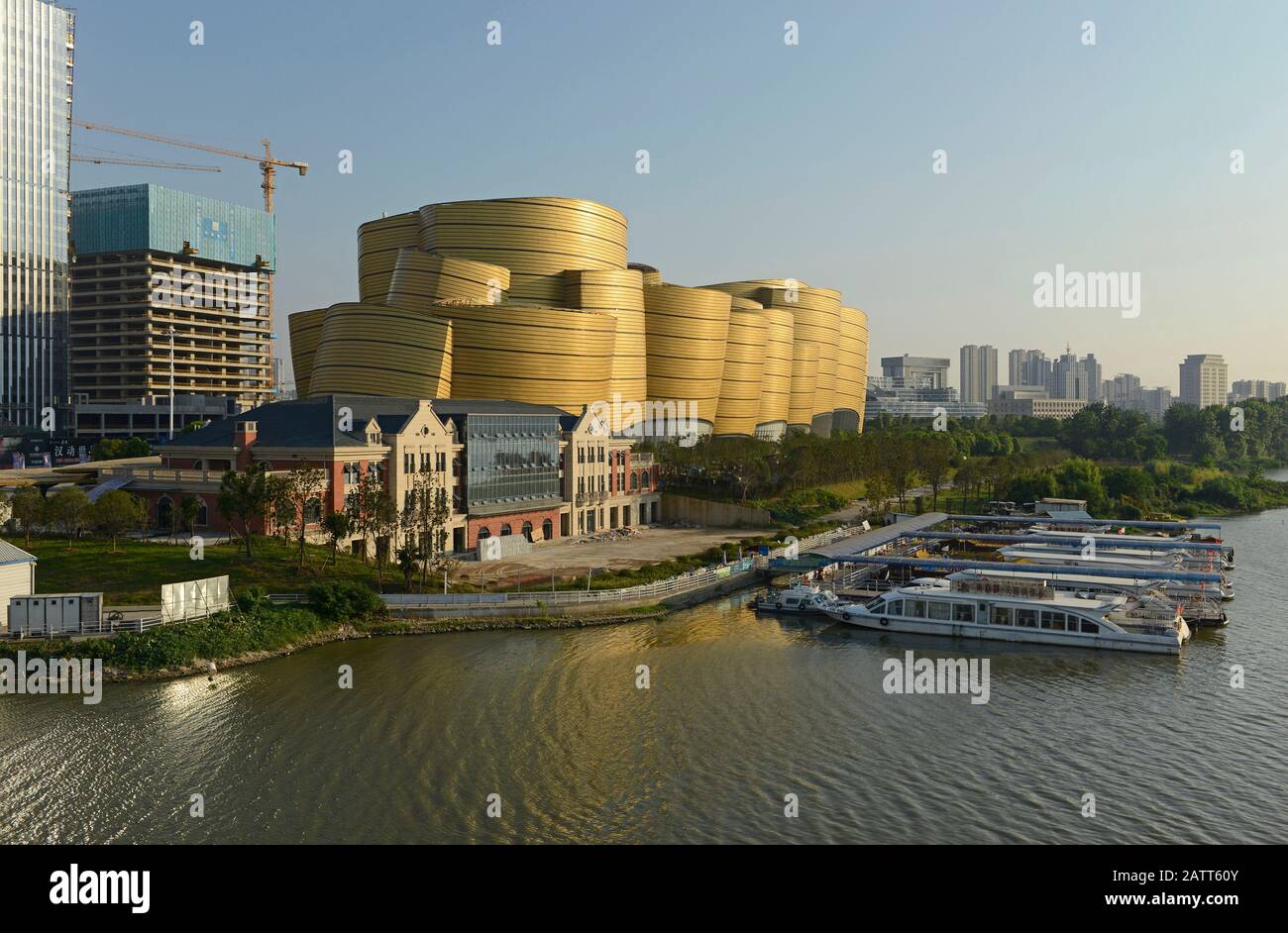 Golden goblets of the Wanda movie theatre and theme park, and Shahu ...