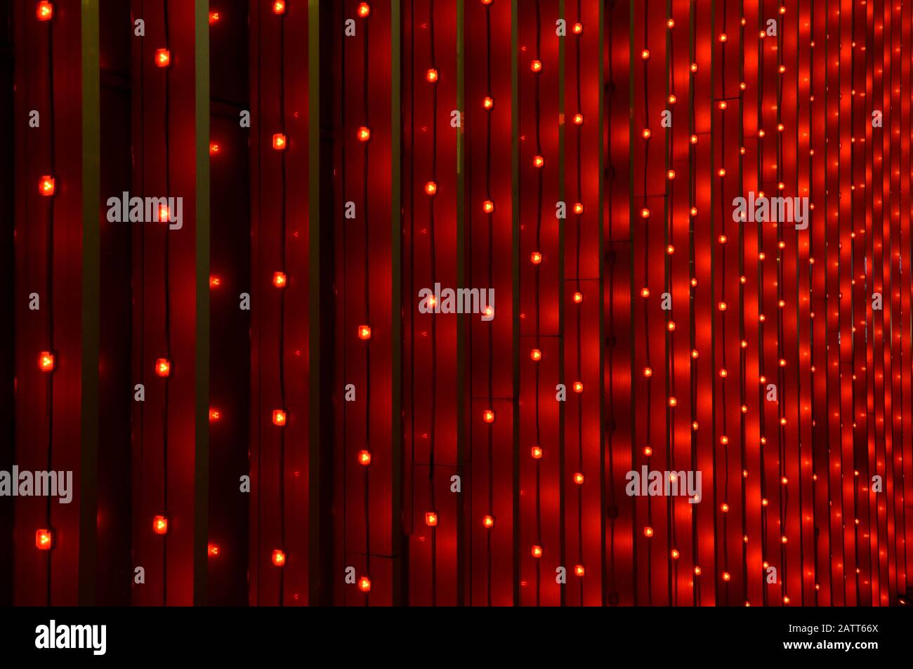 Red lighting on a building near Han Street, Wuchang, Wuhan, China Stock ...