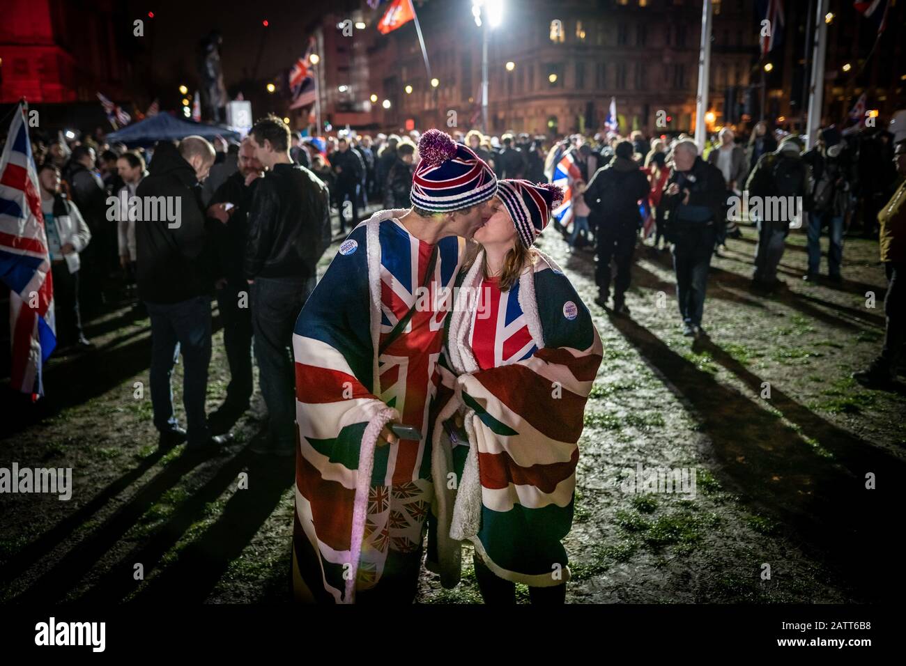 UK Brexit Day 31st Jan 2020. Celebrations in London as the UK finally ...