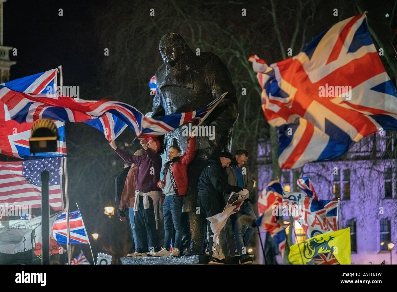 UK Brexit Day 31st Jan 2020. Celebrations in London as the UK finally ...