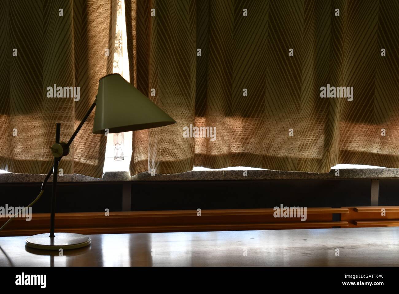 Lamp on a desk an old GDR DDR office in the former Stasi Headquarters ...