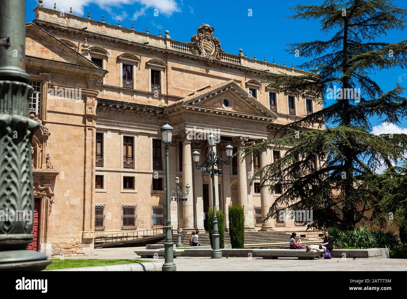 Facade of the historical Anaya Palace built in 1760 at Salamanca in ...