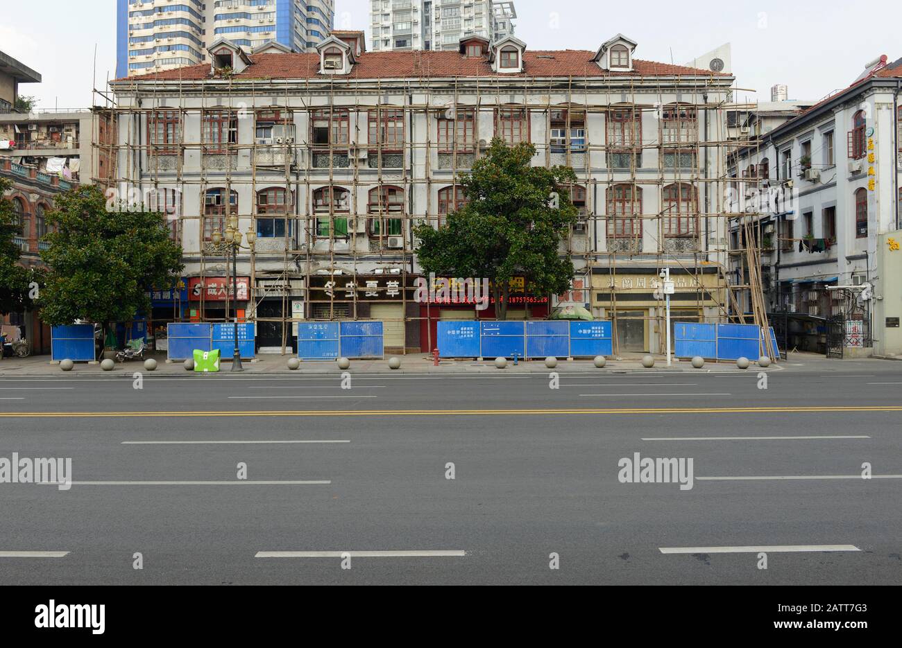 Colonial era building undergoing restoration, Hankou, Wuhan Stock Photo ...
