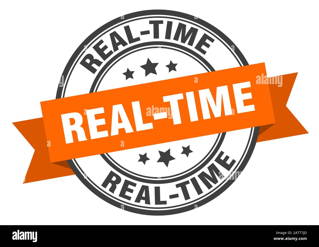 real-time label. real-timeround band sign. real-time stamp Stock Vector ...
