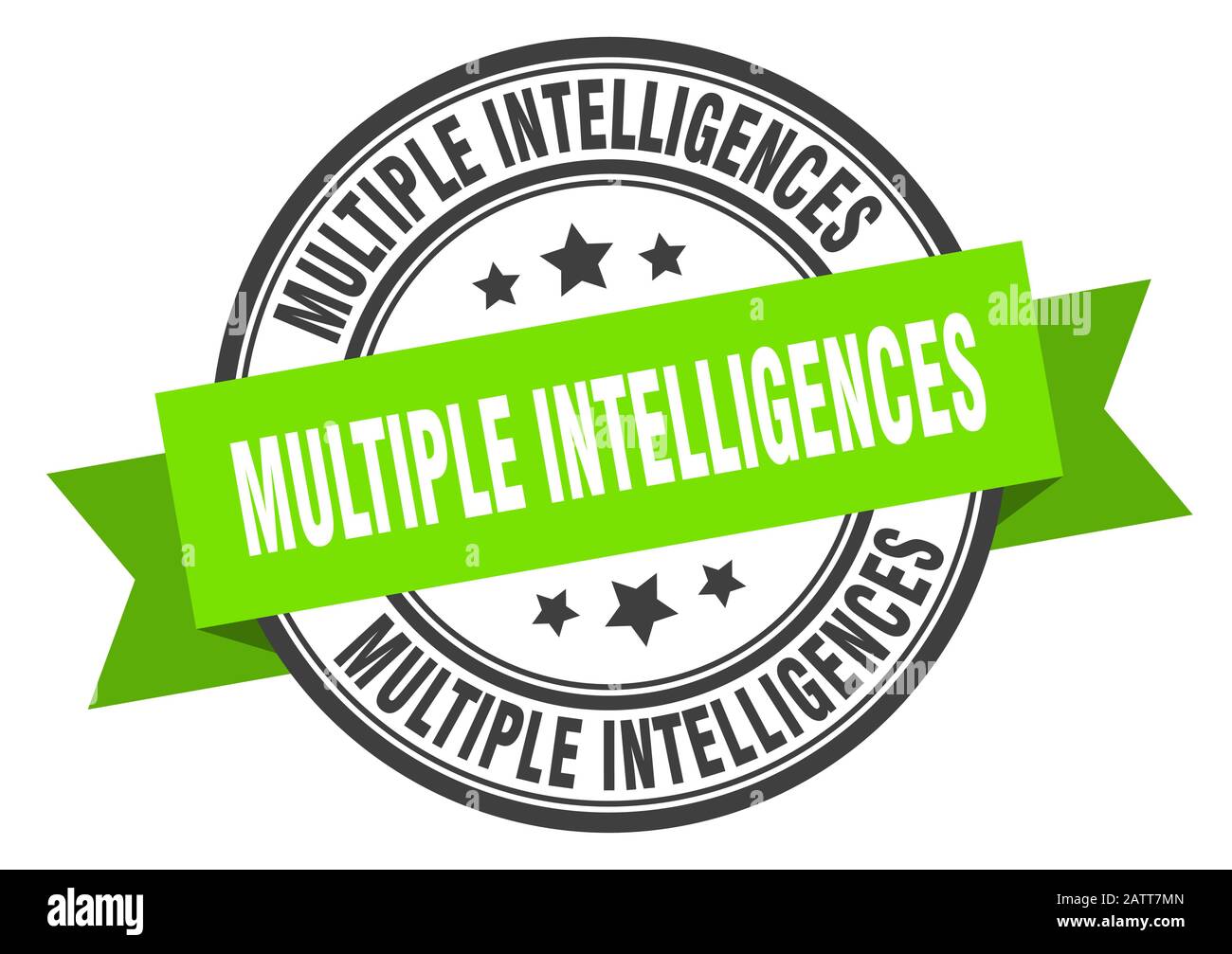 multiple intelligences label. multiple intelligencesround band sign ...