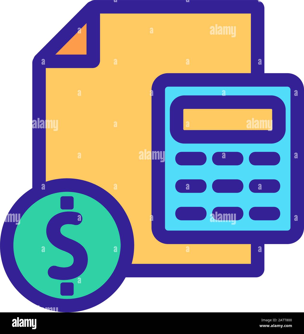 counting the financial report icon vector. Isolated contour symbol ...