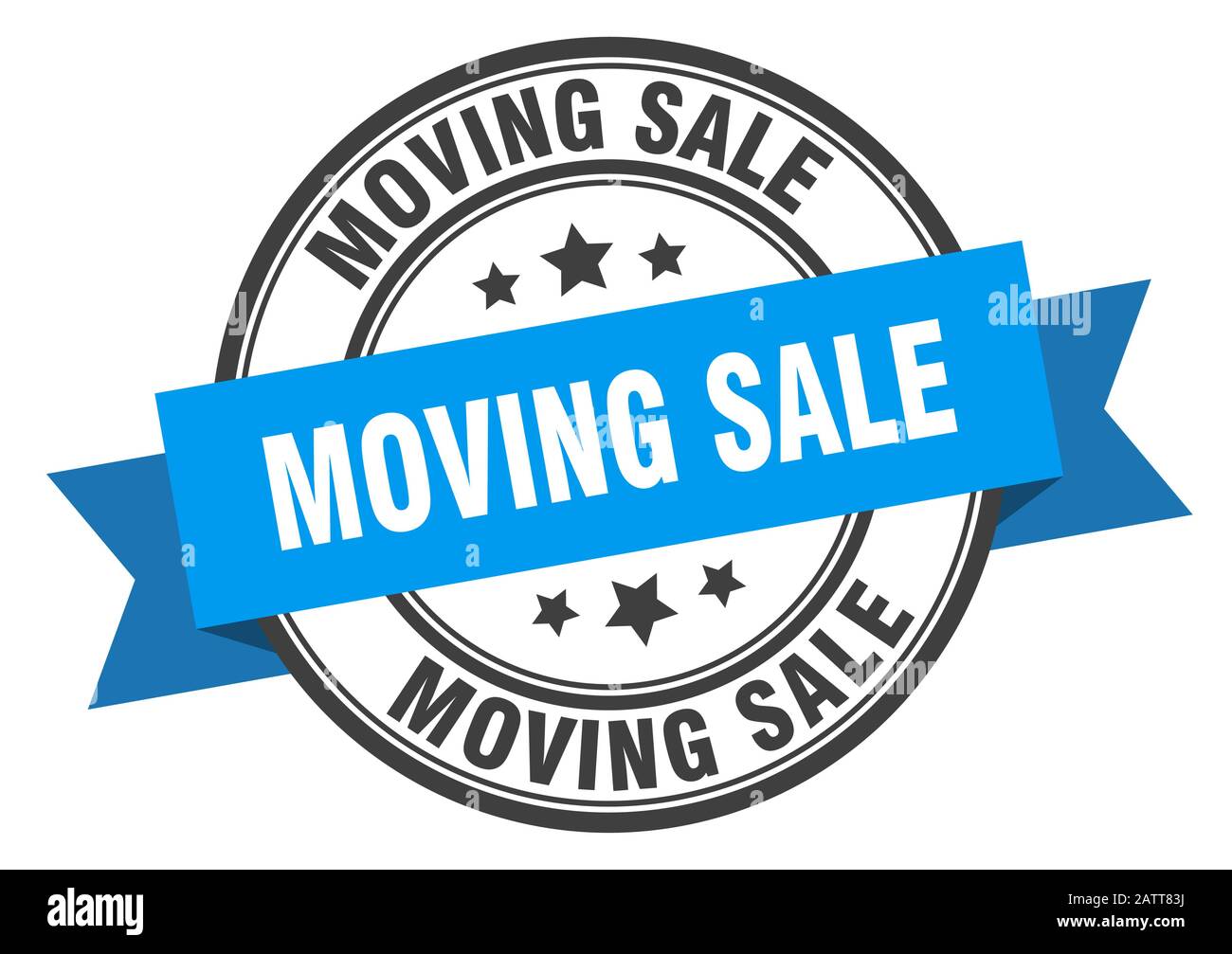moving sale label. moving saleround band sign. moving sale stamp Stock ...