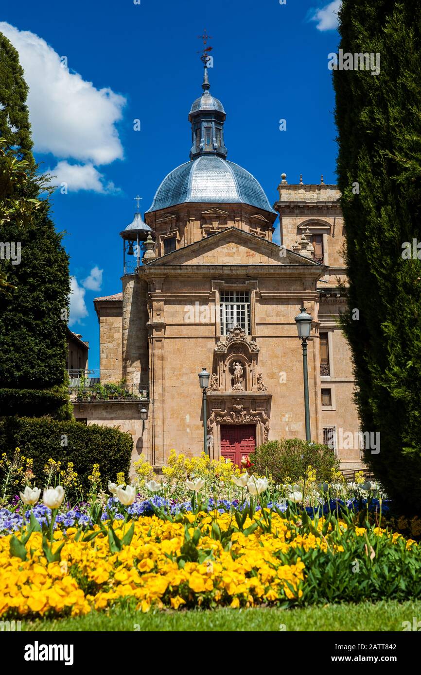 Facade of the historical Anaya Palace built in 1760 at Salamanca in ...