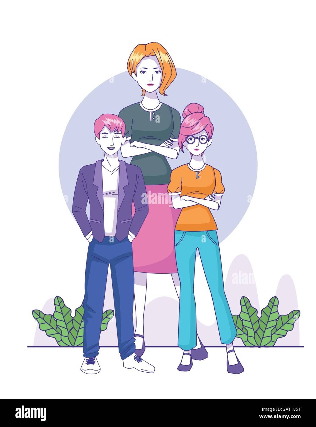 Portrait cheerful girl teenager Stock Vector Images - Alamy