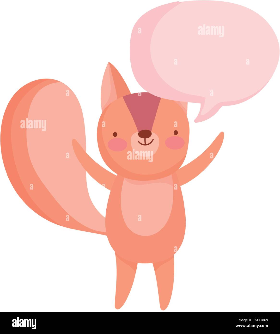cute squirrel speech bubble cartoon on white background vector ...