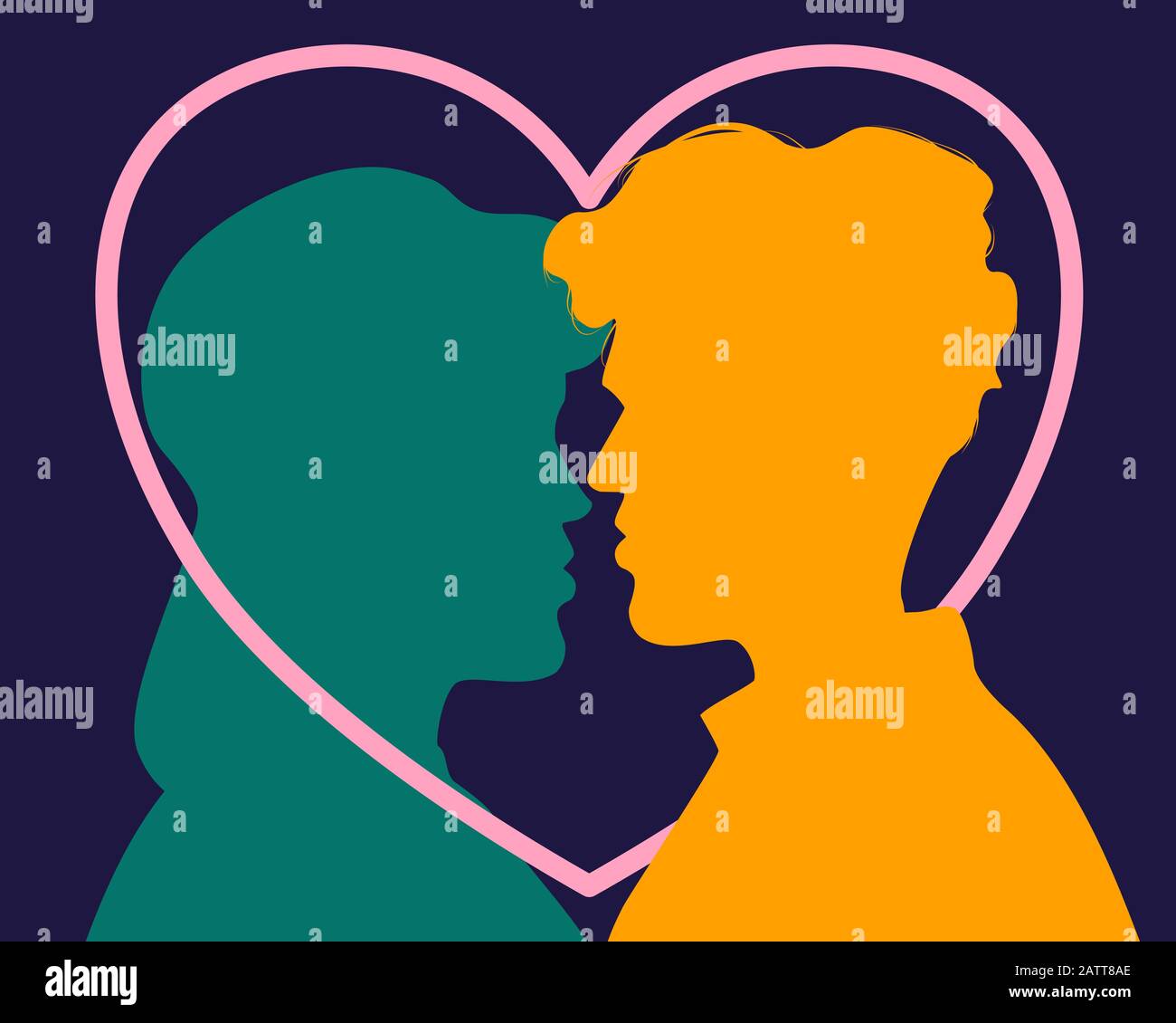 Portrait two people man Stock Vector Images - Alamy