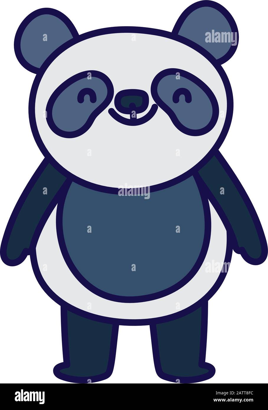 cute little panda cartoon character on white background vector ...