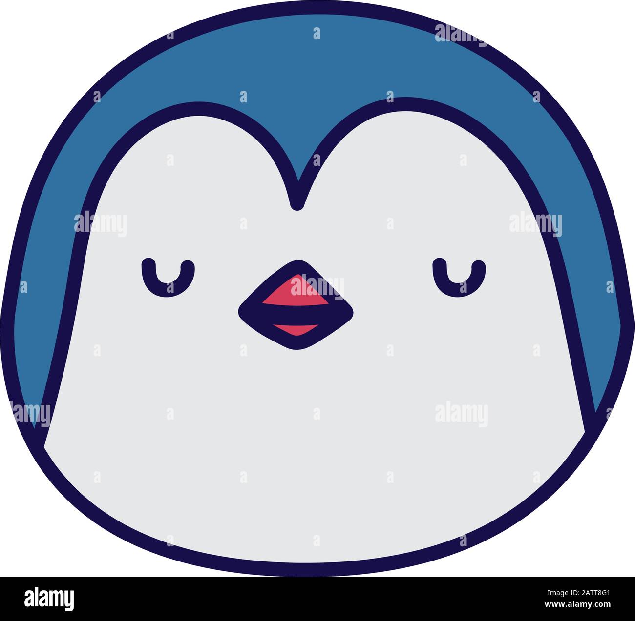 cute penguin face cartoon character on white background vector ...