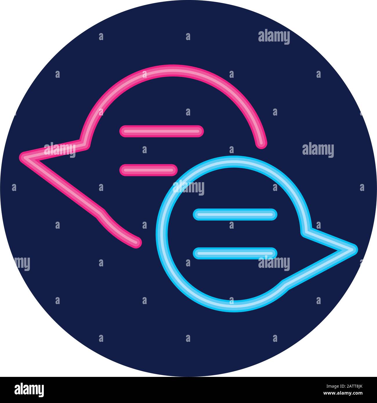 Neon communication bubbles design, Message discussion conversation talk ...