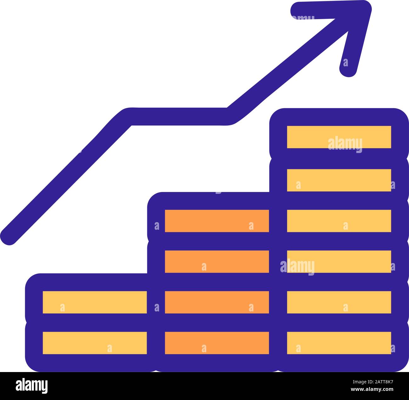 increase in vector icon indicators. Isolated contour symbol ...
