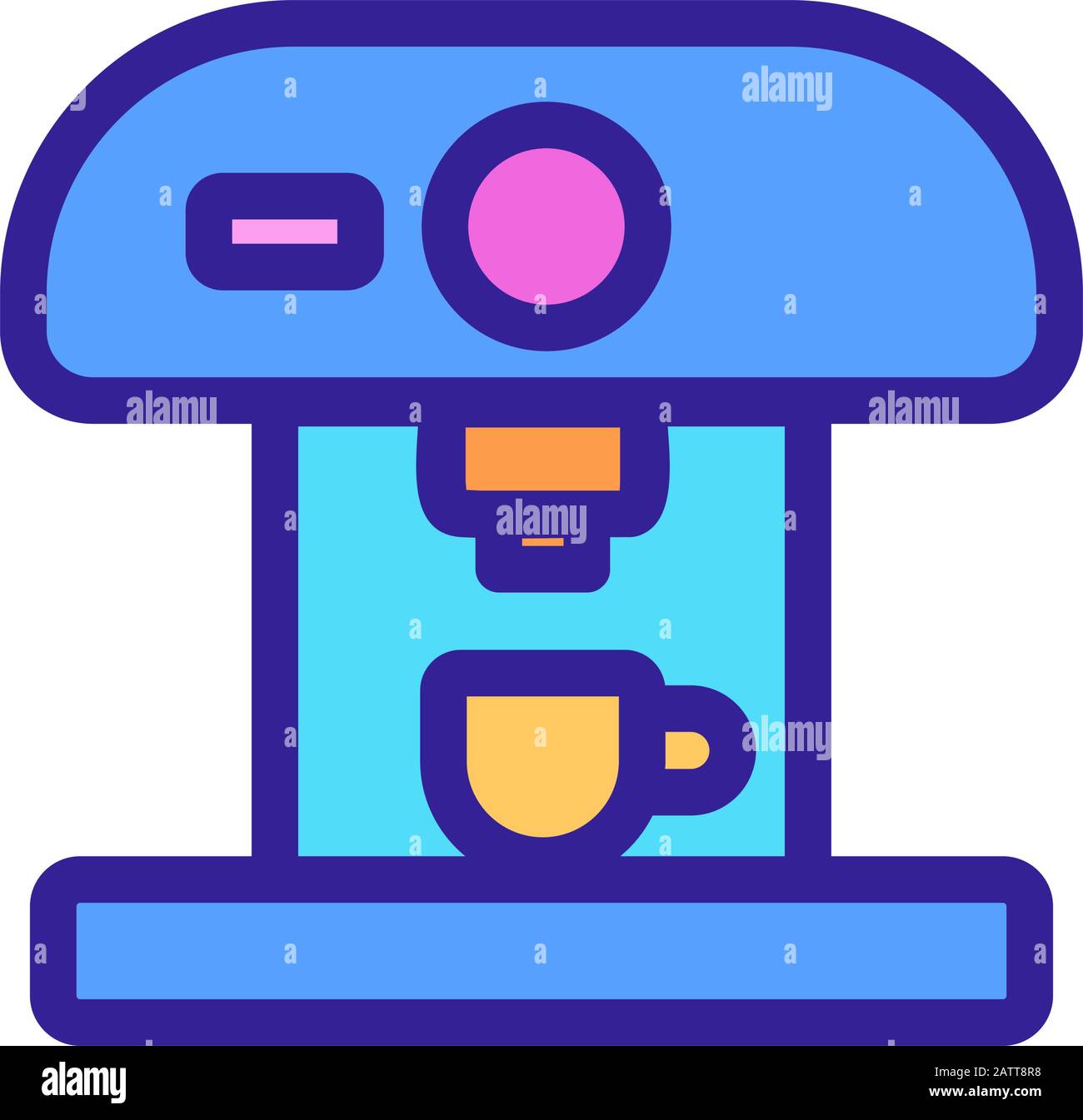 coffee machine and cup icon vector. Isolated contour symbol ...