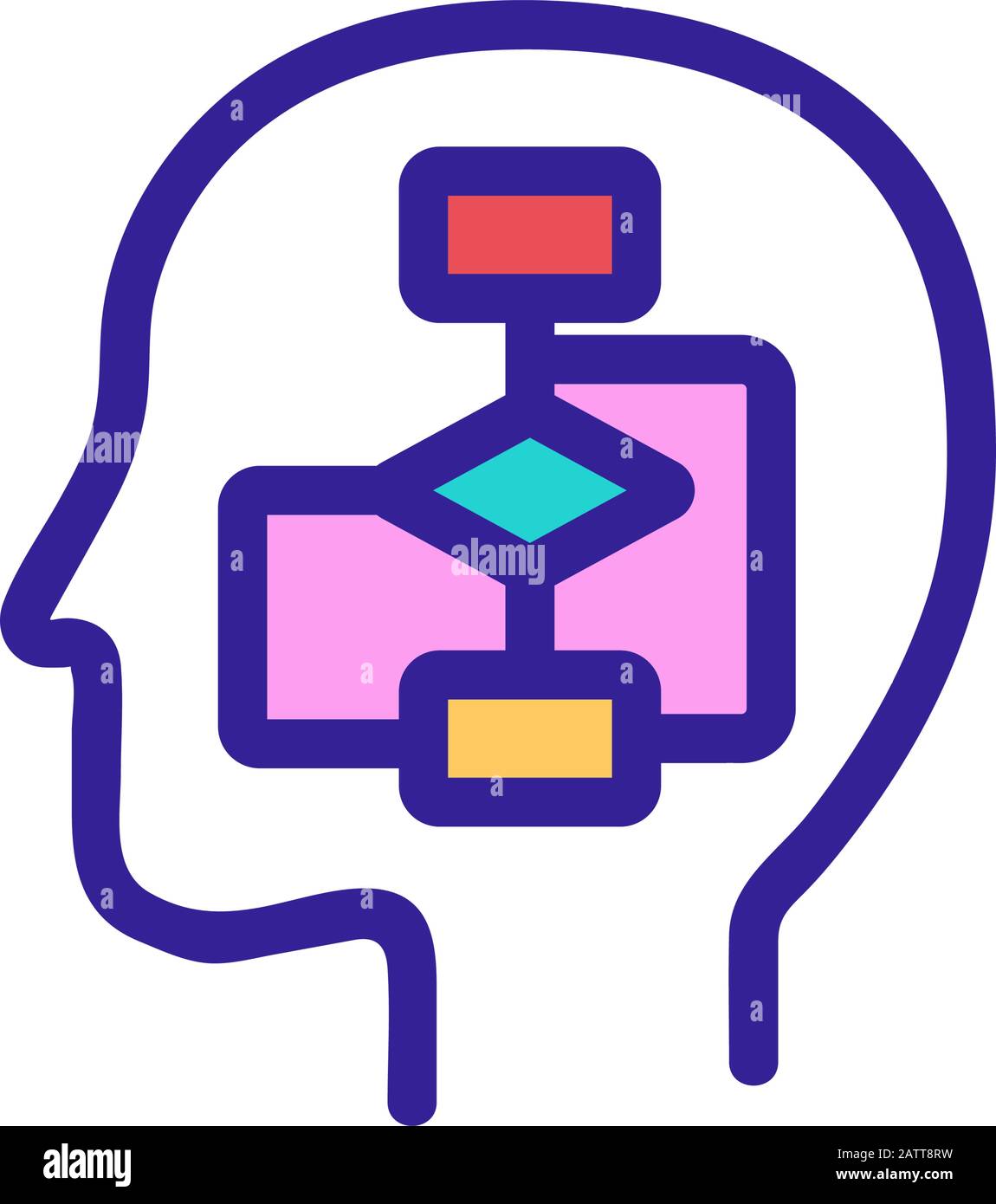 artificial intelligence icon vector. Isolated contour symbol ...