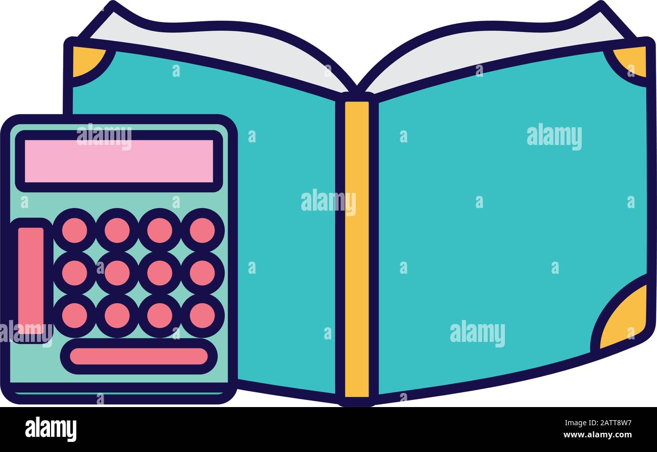 back to school education open book and calculator mathematics supply ...
