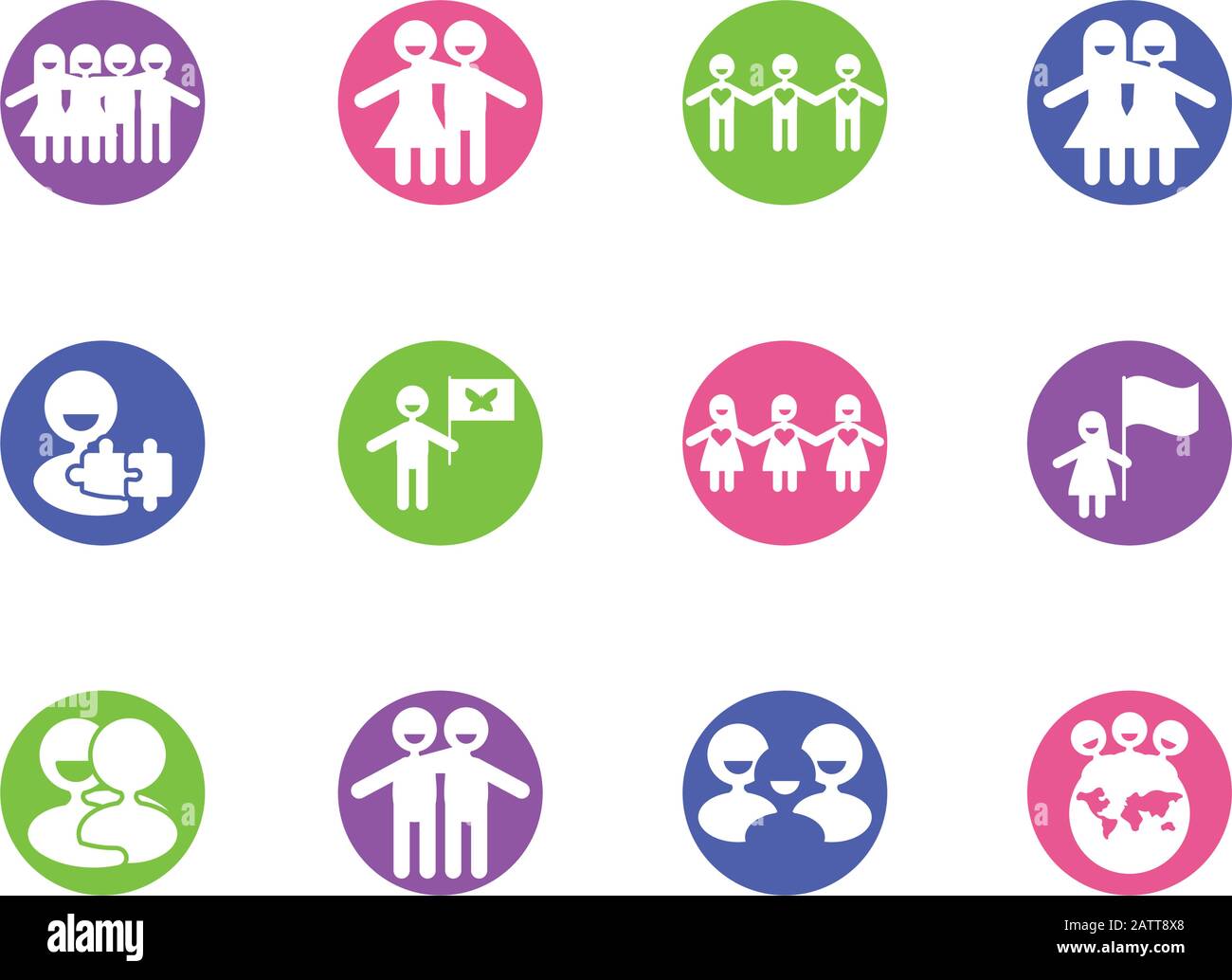 Icon set design of Zero discrimination day awareness help support ...