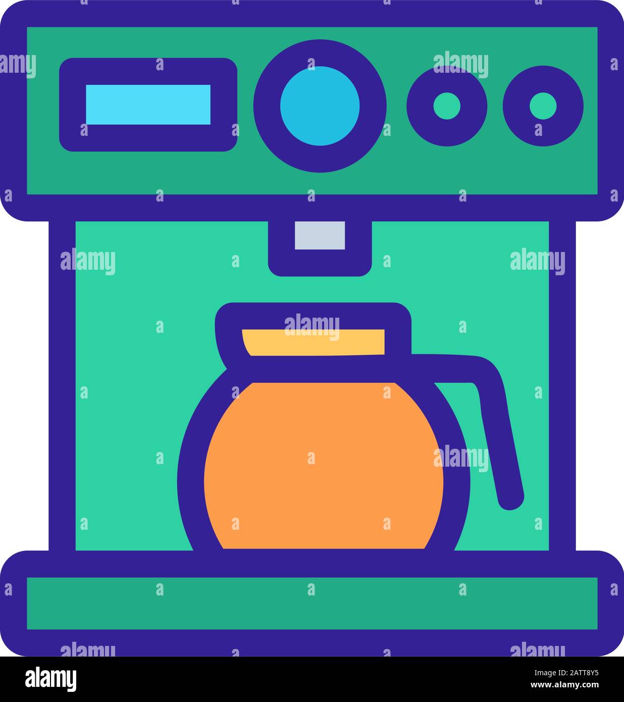 coffee machine icon vector. Isolated contour symbol illustration Stock ...