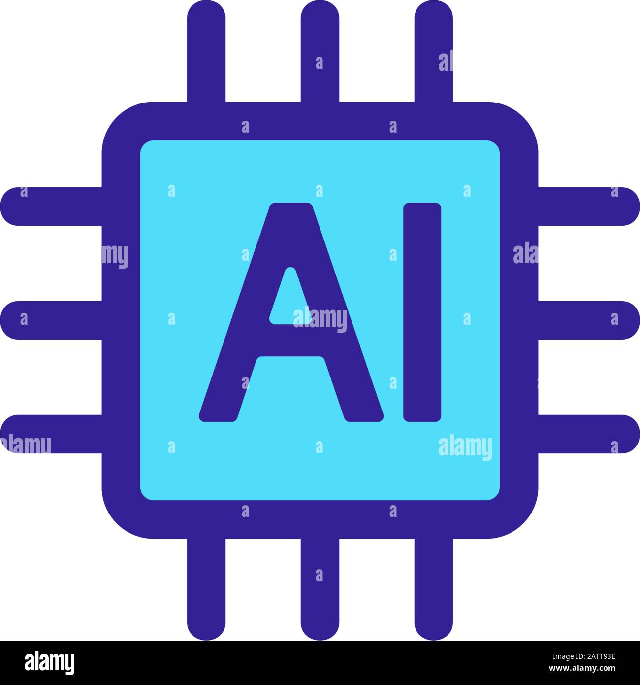 artificial intelligence icon vector. Isolated contour symbol ...