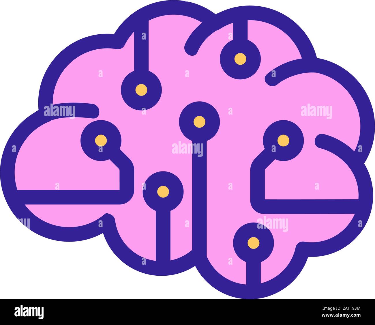 artificial intelligence icon vector. Isolated contour symbol ...