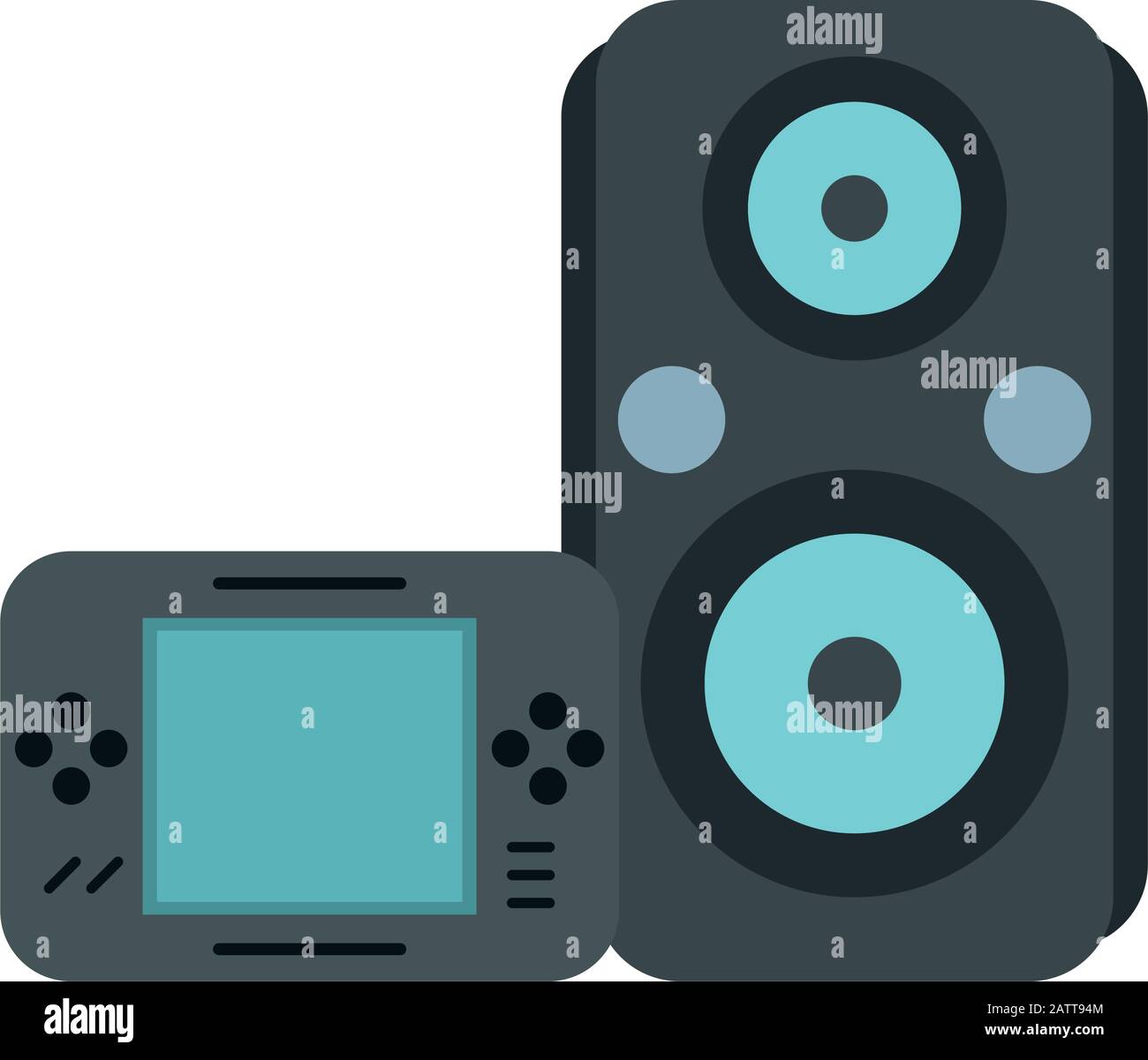 speaker audio music with video game Stock Vector Image & Art - Alamy