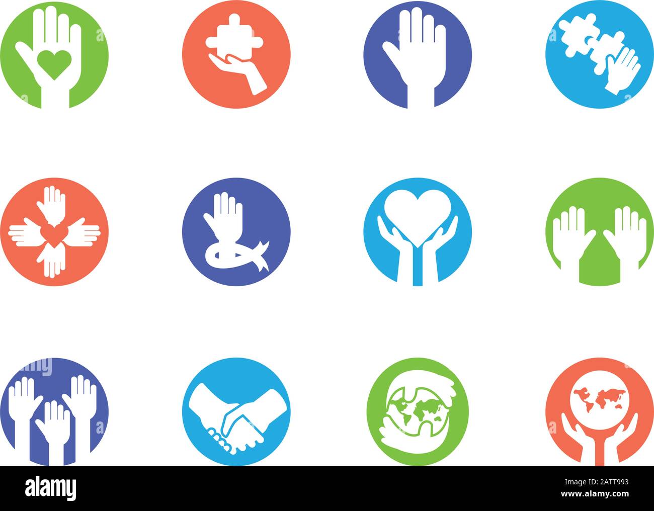 Icon set design of Zero discrimination day awareness help support ...