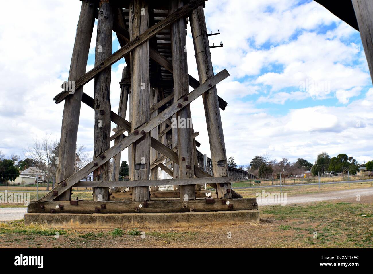 Wooden rail viaduct Stock Photo - Alamy