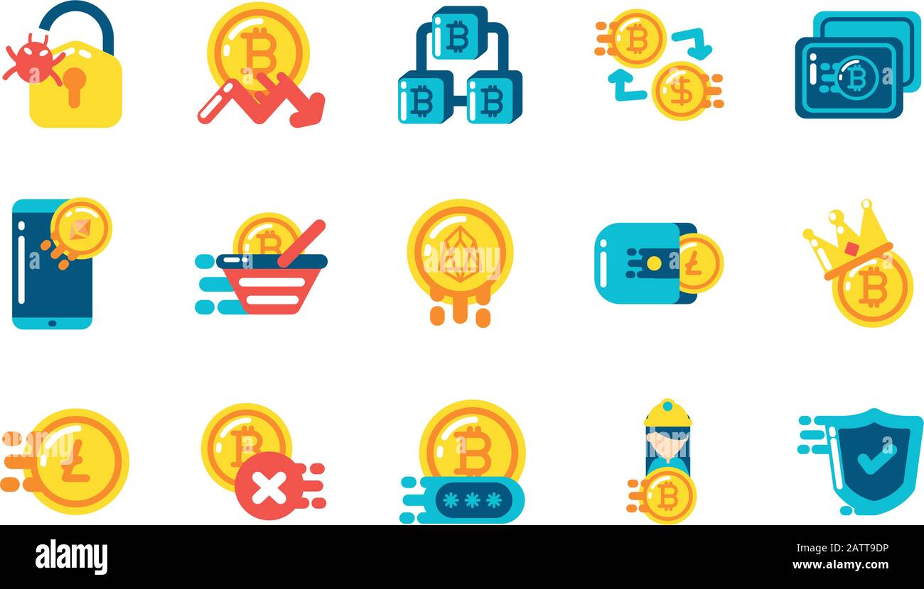 Icon set design of Cryptocurrency money currency exchange financial ...