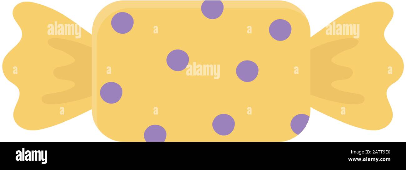 sweet wrapped candy confectionery icon on white background vector ...