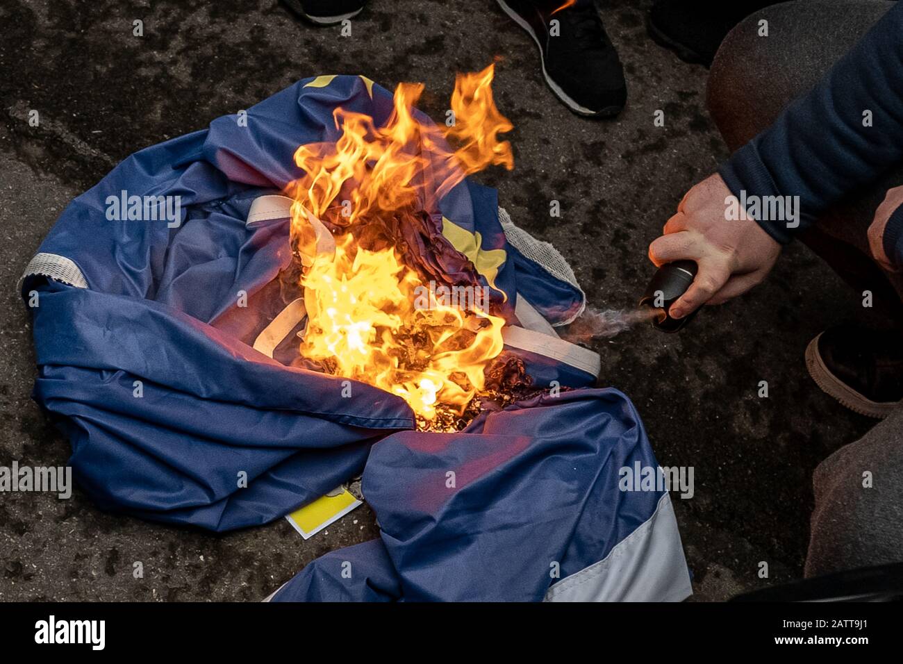 UK Brexit Day 31st Jan 2020. Celebrations in London as the UK finally ...