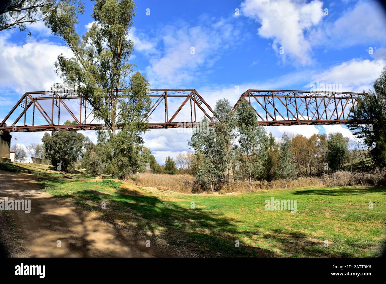 Old metal rail bridge Stock Photo - Alamy