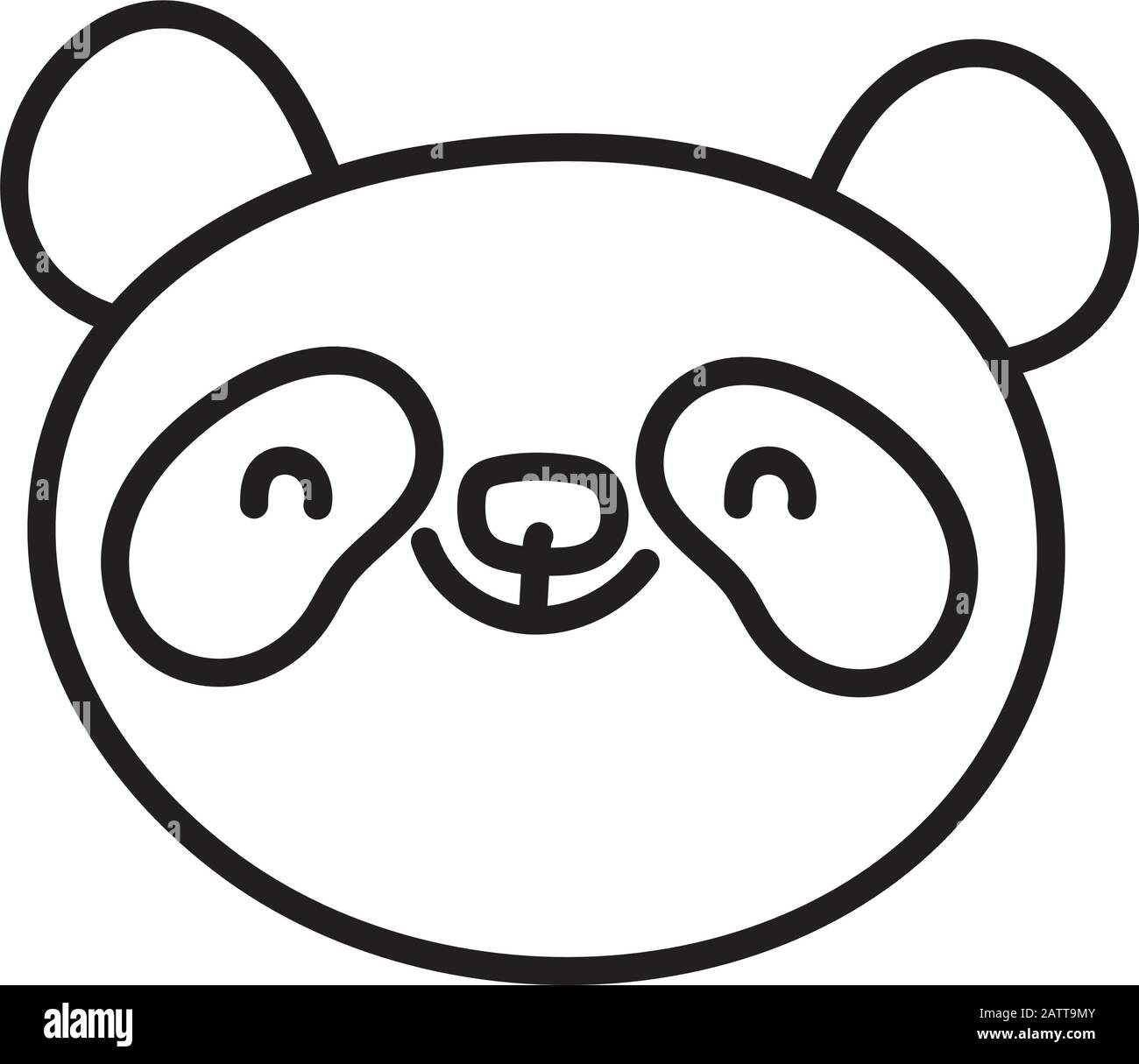 cute panda face cartoon character on white background vector ...