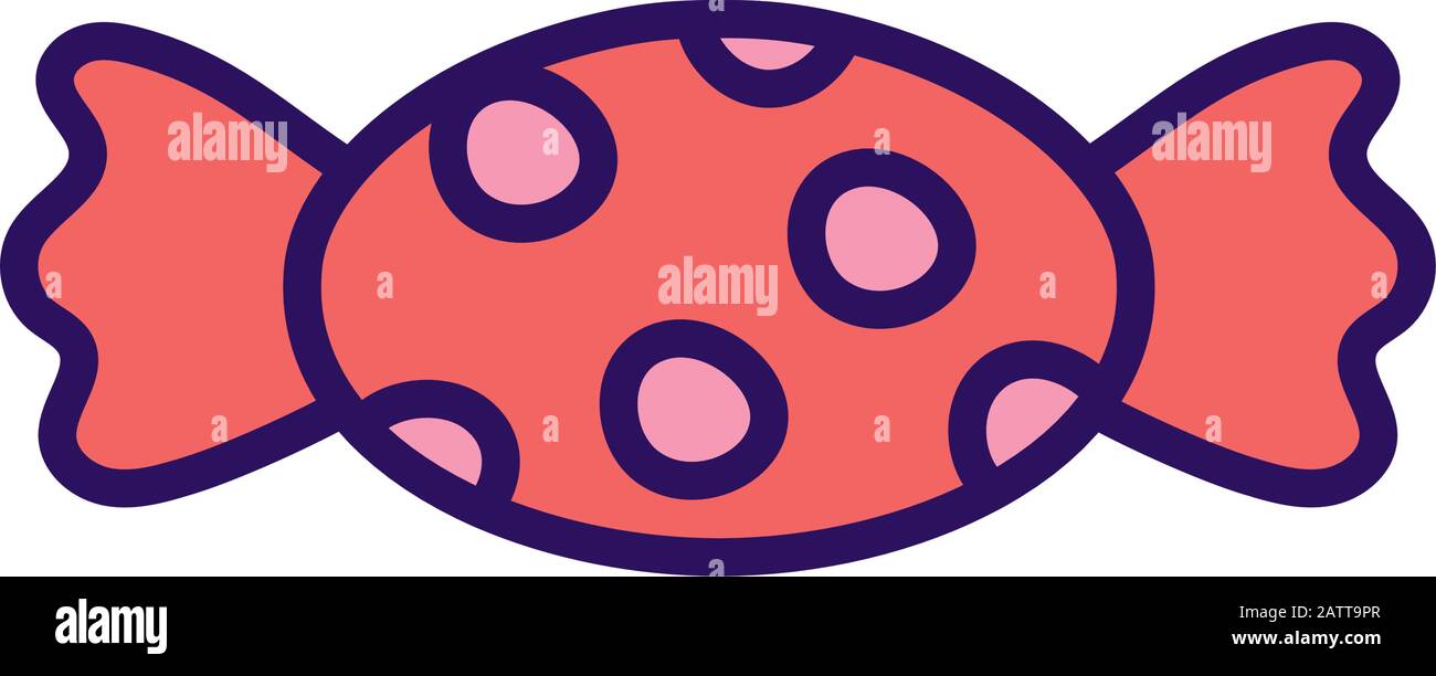 sweet wrapped candy confectionery icon on white background vector ...