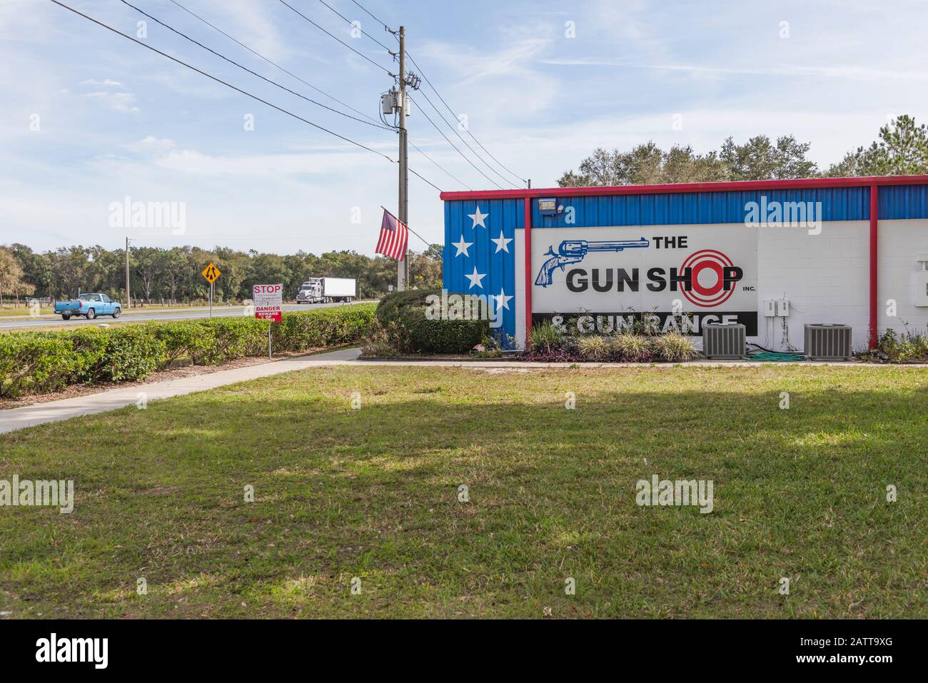 Gun Shop Inc and Gun Range Leesburg, Florida USA Stock Photo - Alamy