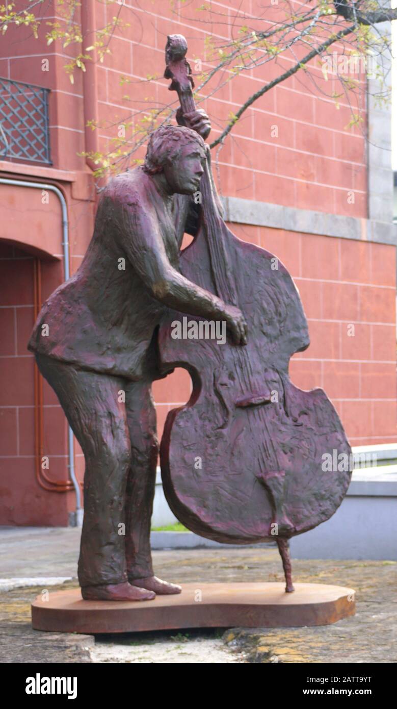 New Orleans, Louisiana, U.S.A - February 4, 2020 - Statue of a bass ...