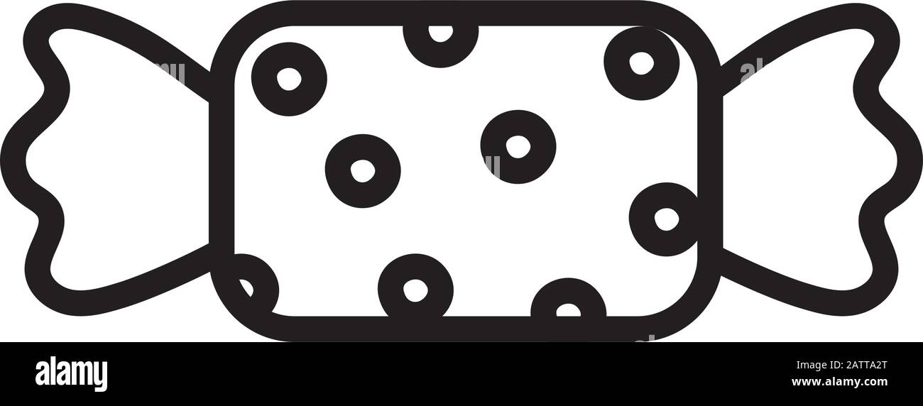 sweet wrapped candy confectionery icon on white background vector ...