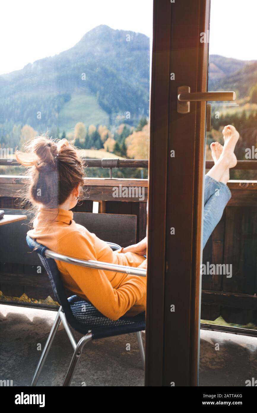 Sitting in balcony hi-res stock photography and images - Alamy