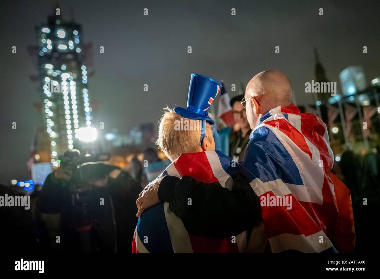 UK Brexit Day 31st Jan 2020. Celebrations in London as the UK finally ...