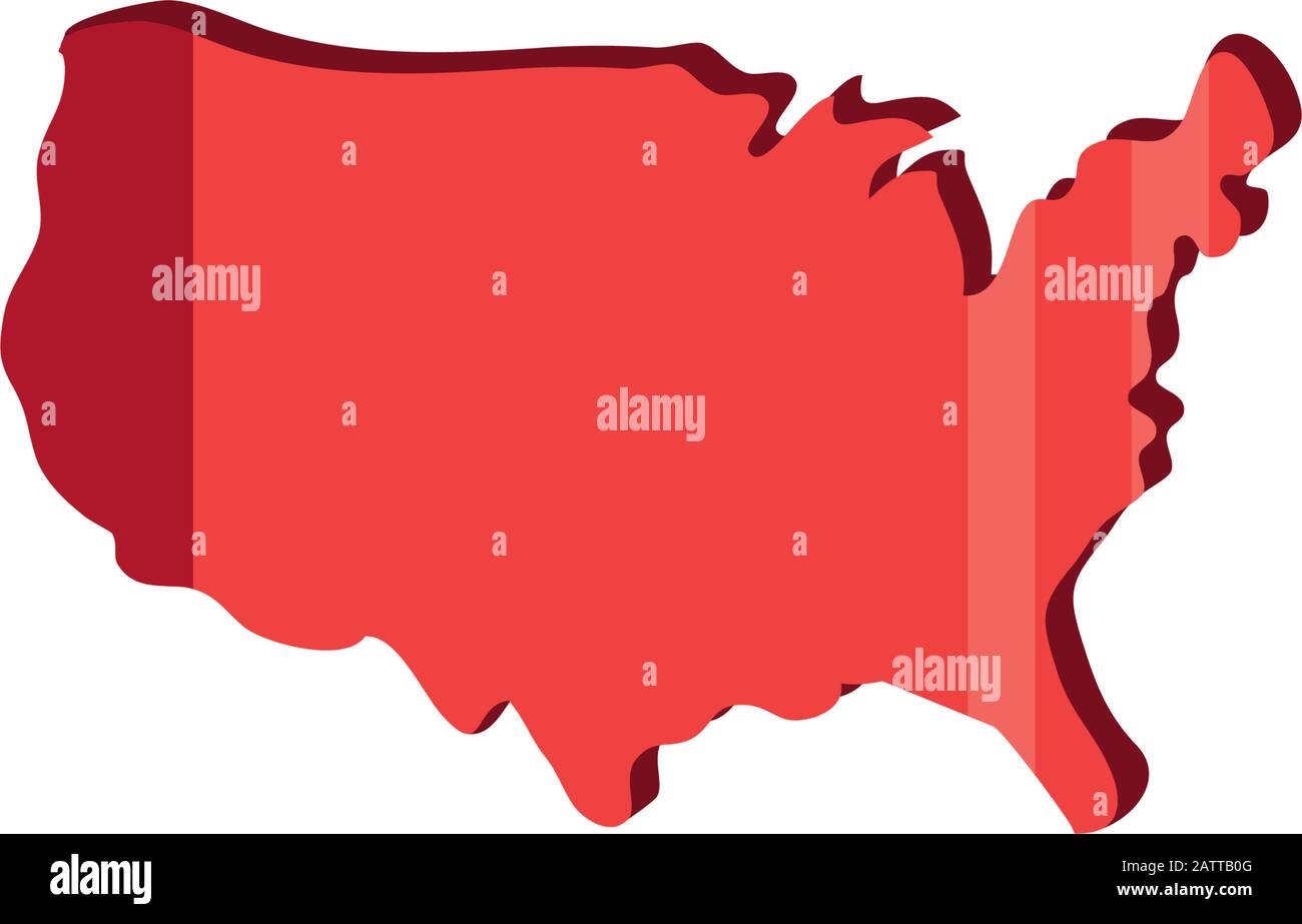 Usa red map design, United states america independence day nation us ...