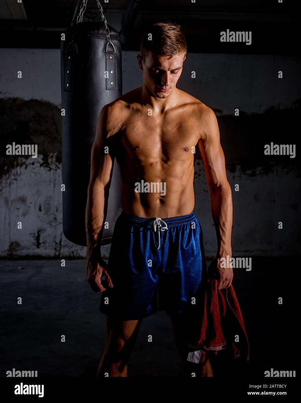 Handsome professional boxer after hardwork training Stock Photo - Alamy