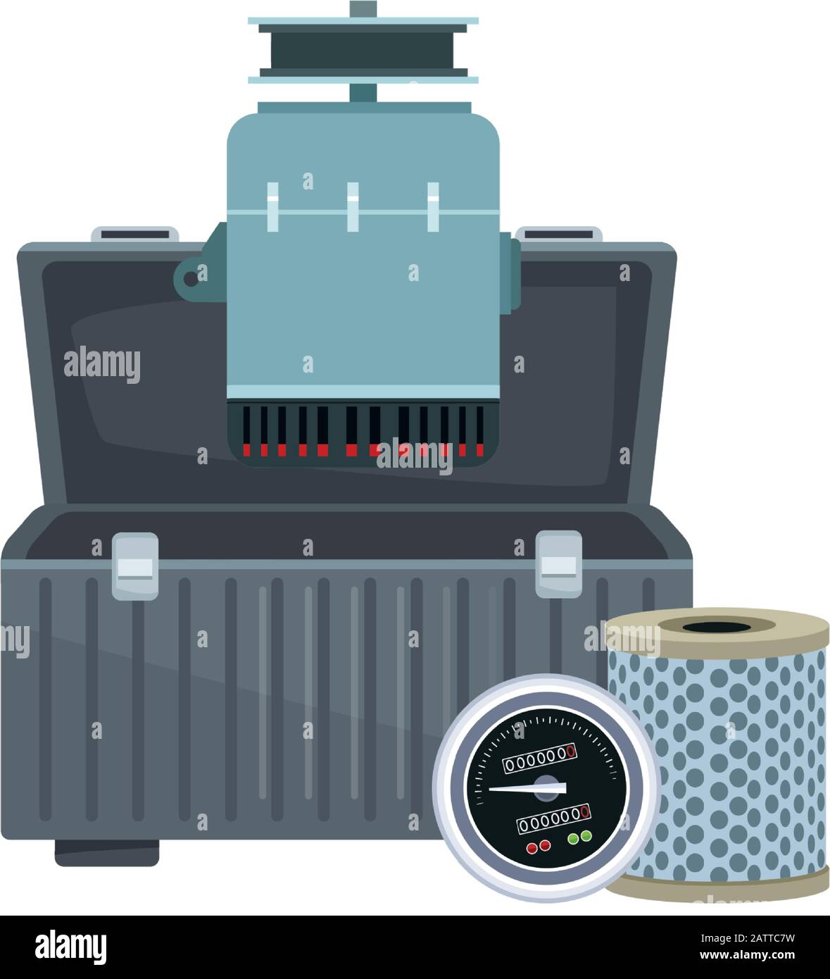 tools box and car engine parts Stock Vector Image & Art - Alamy