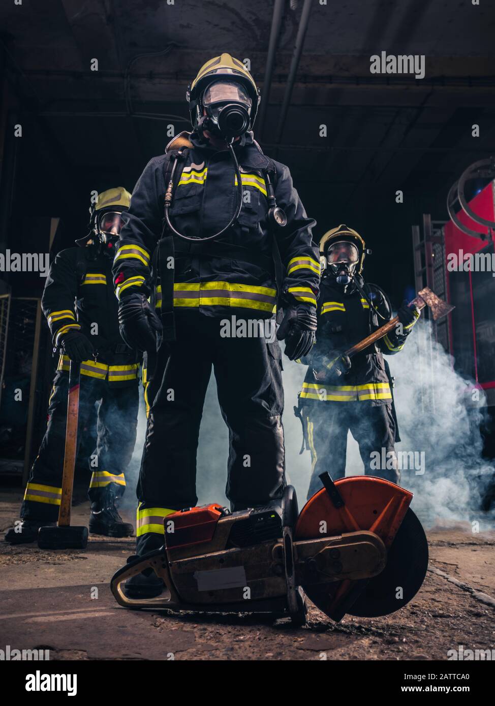 Portrait three firefighters hi-res stock photography and images - Alamy