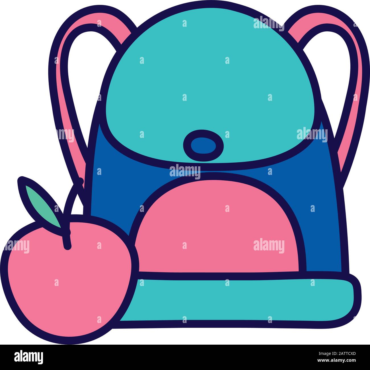 back to school education backpack and apple class vector illustration ...
