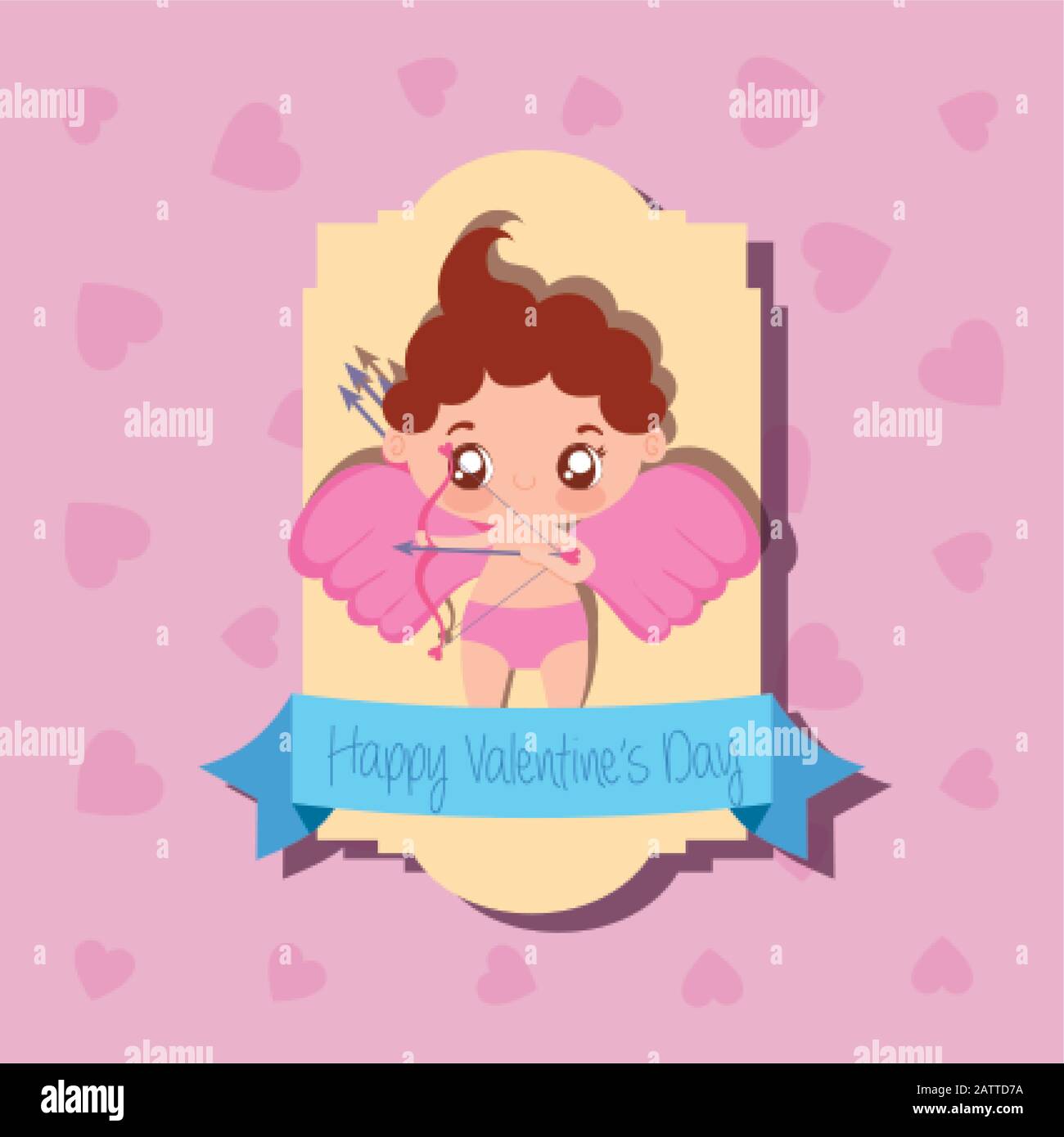 Cupid cartoon design of Happy valentines day love passion romantic ...