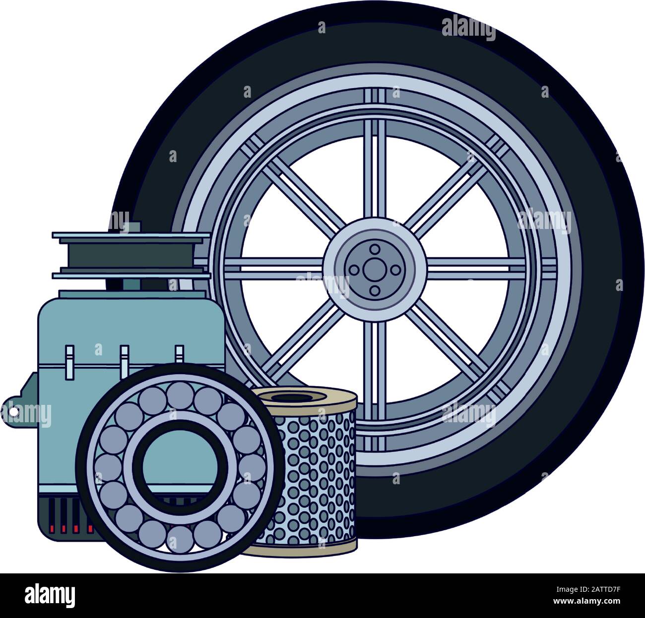 car tire and motor parts icon Stock Vector Image & Art - Alamy